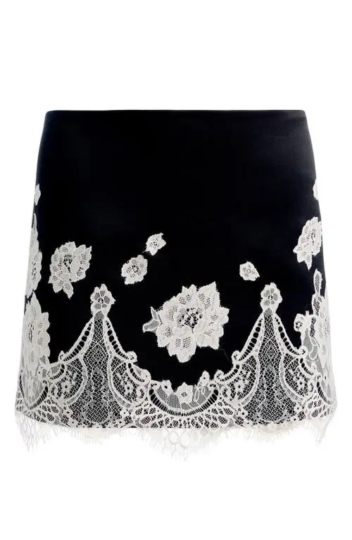 Alice + Olivia Rubi Lace Trim Miniskirt