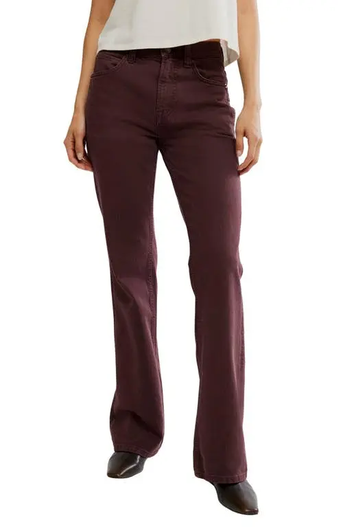 Free People Double Knot High Waist Straight Leg Jeans - Plum
