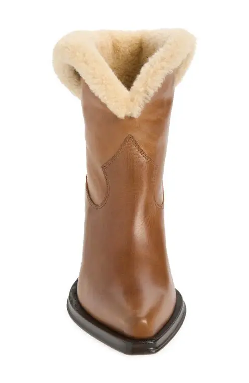Chloé Azelan Genuine Shearling Cuff Western Boot