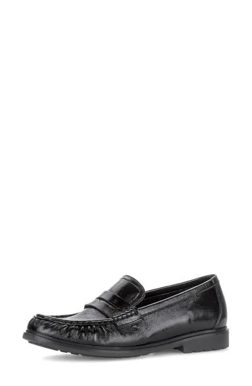 Gabor Rae Leather Loafer - Black