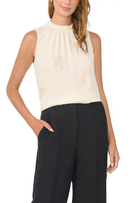Vince Camuto Beaded Sleeveless Mock Neck Blouse