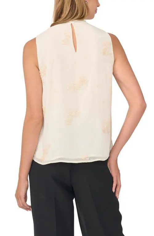 Vince Camuto Beaded Sleeveless Mock Neck Blouse
