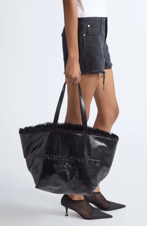 Alexander Wang Punch Genuine Shearling Lined Leather Tote