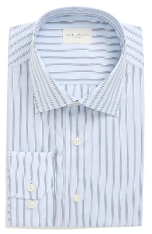 JACK VICTOR Dream Stripe Cotton Poplin Dress Shirt