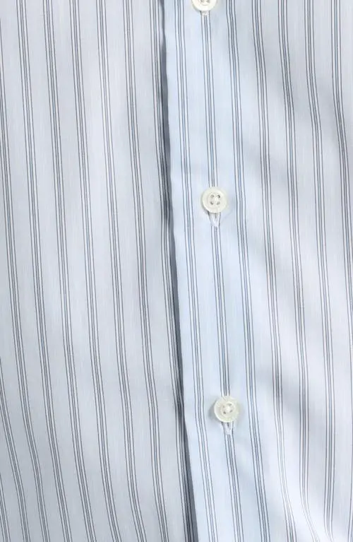 JACK VICTOR Dream Stripe Cotton Poplin Dress Shirt