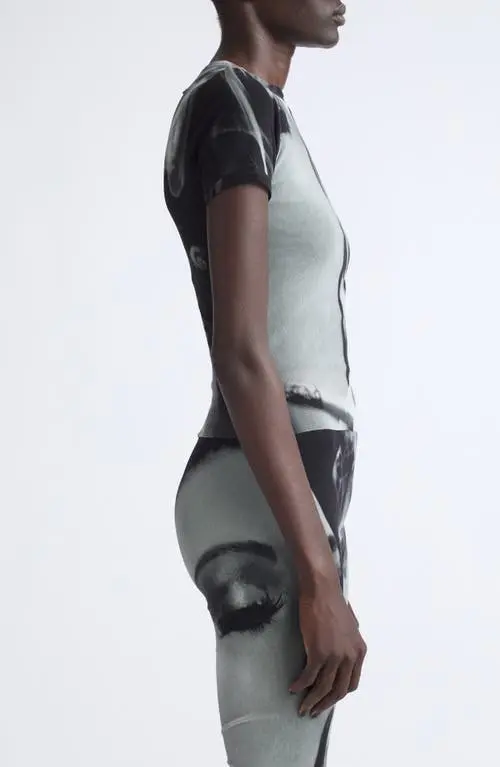 JEAN PAUL GAULTIER Smoking Graphic Mesh Baby Tee