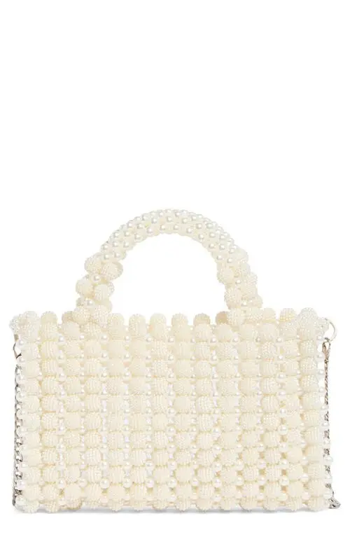 OLGA BERG Sally Imitation Pearl Top Handle Bag