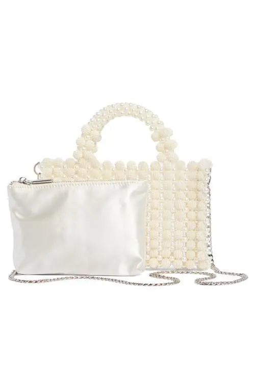 OLGA BERG Sally Imitation Pearl Top Handle Bag
