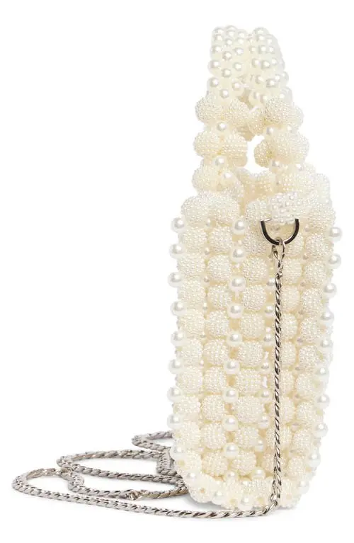 OLGA BERG Sally Imitation Pearl Top Handle Bag