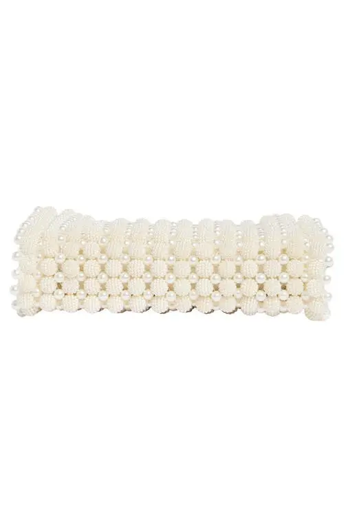 OLGA BERG Sally Imitation Pearl Top Handle Bag