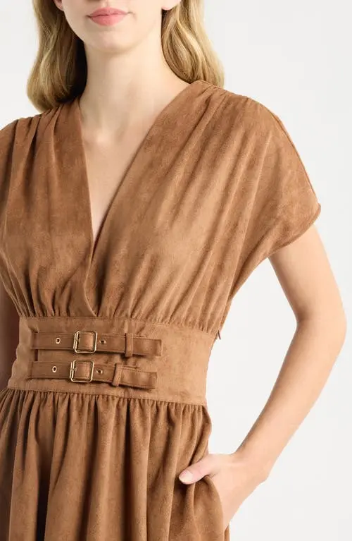 Parker The Noa Faux Suede Midi Dress