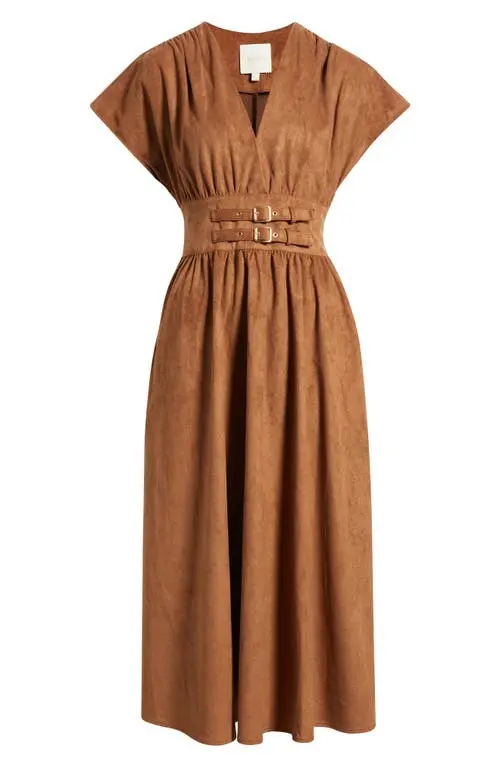 Parker The Noa Faux Suede Midi Dress
