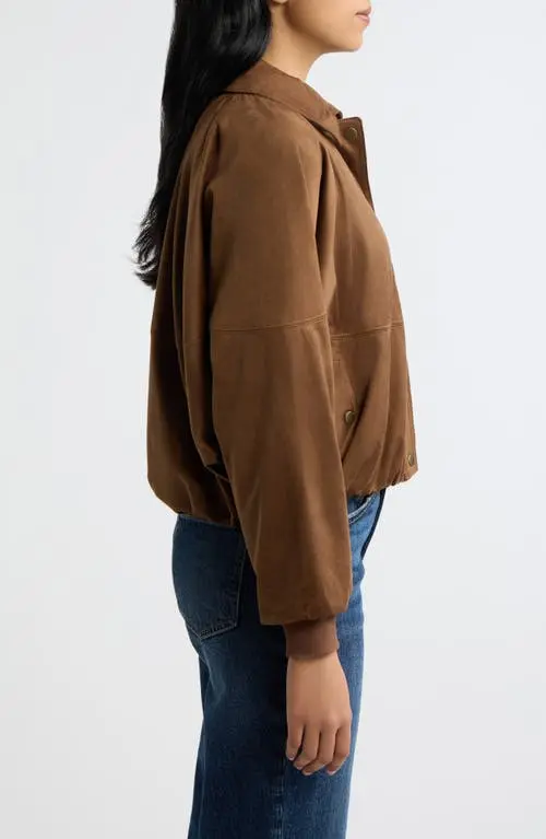 CITY BLUES Snap Front Faux Suede Jacket