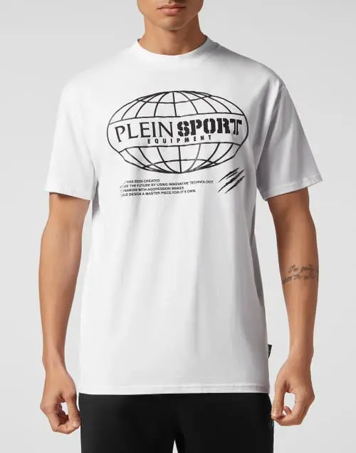 PLEIN SPORT T-shirt Round Neck Ss Global Express Edition - White