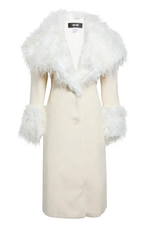 KIM SHUI Yun Faux Fur Trim Coat