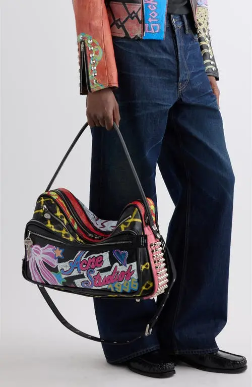 Acne Studios Camero Punk Print Leather Camera Bag