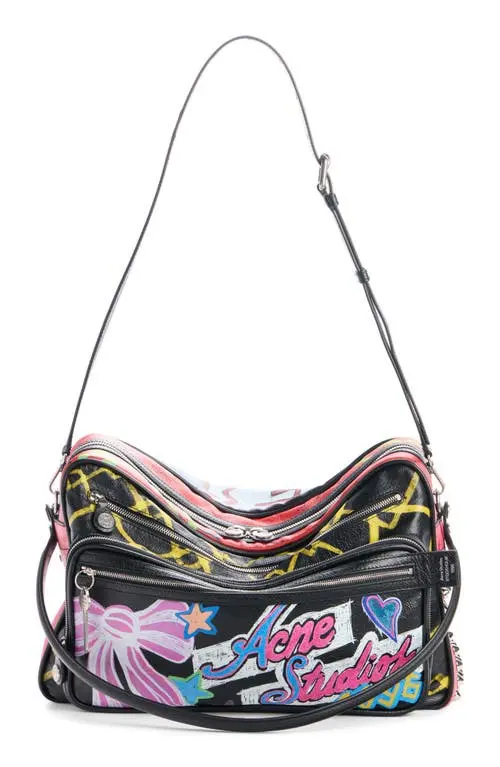 Acne Studios Camero Punk Print Leather Camera Bag