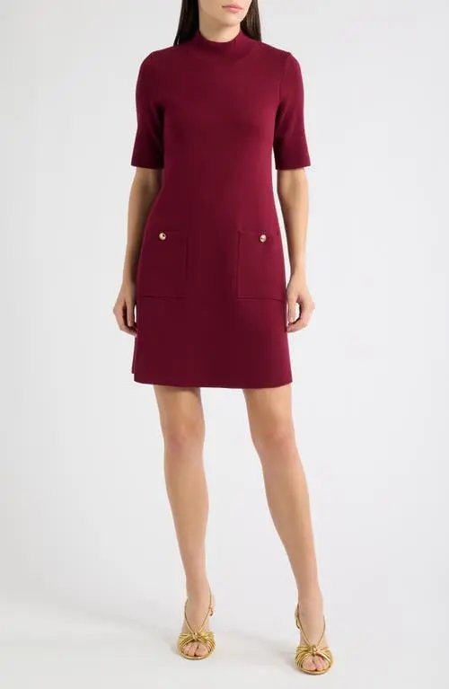Julia Jordan Show Mock Neck Knit Dress - Wine