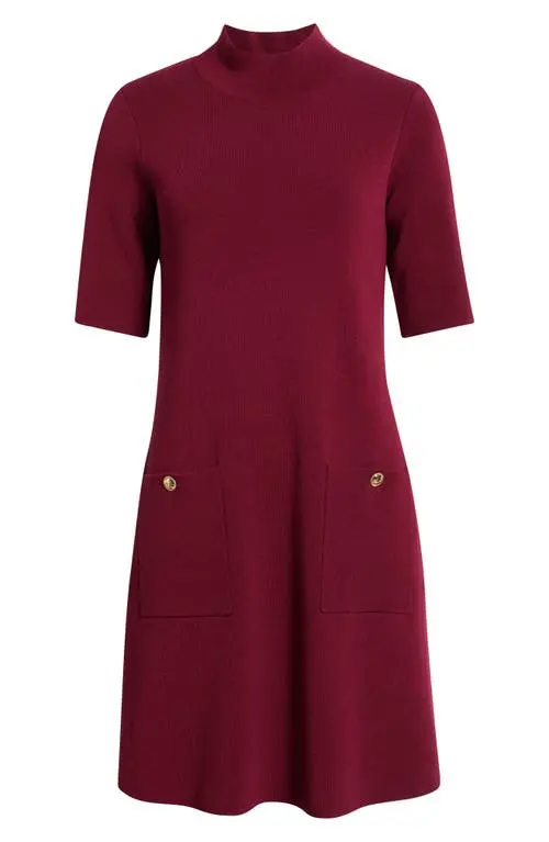 Julia Jordan Show Mock Neck Knit Dress - Wine