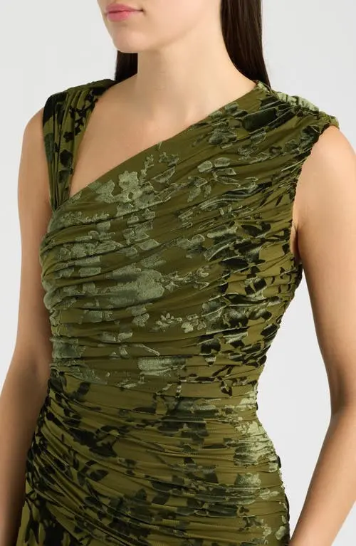 HUTCH Ester Ruched Velvet Gown