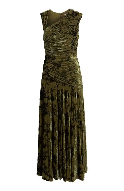 HUTCH Ester Ruched Velvet Gown