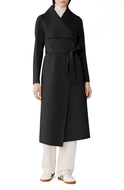 Soia & Kyo Britta Cascade Collar Wool Coat - Black