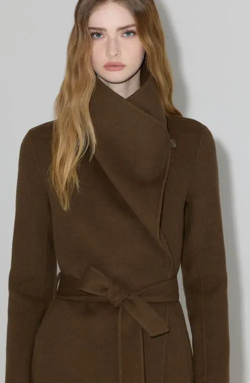 Soia & Kyo Britta Cascade Collar Wool Coat