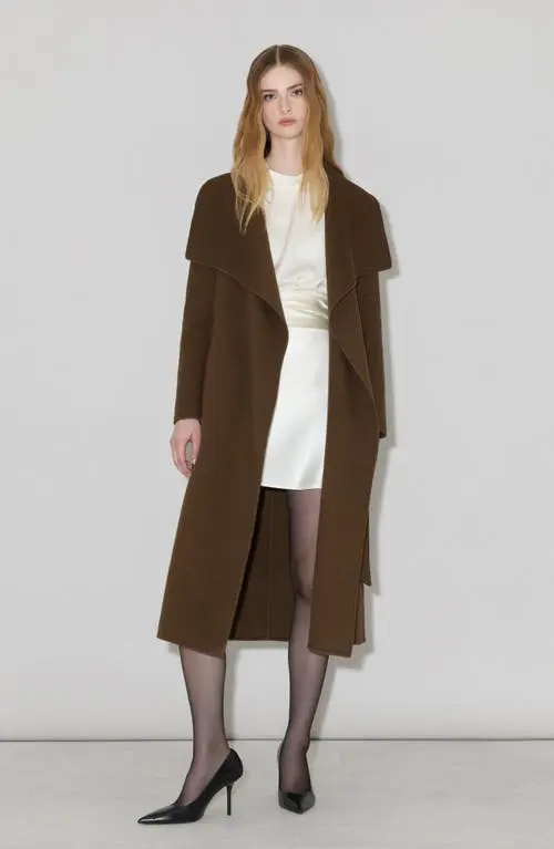 Soia & Kyo Britta Cascade Collar Wool Coat