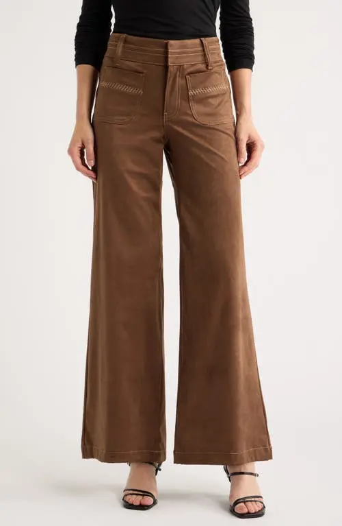 CITY BLUES Wide Leg Faux Suede Pants