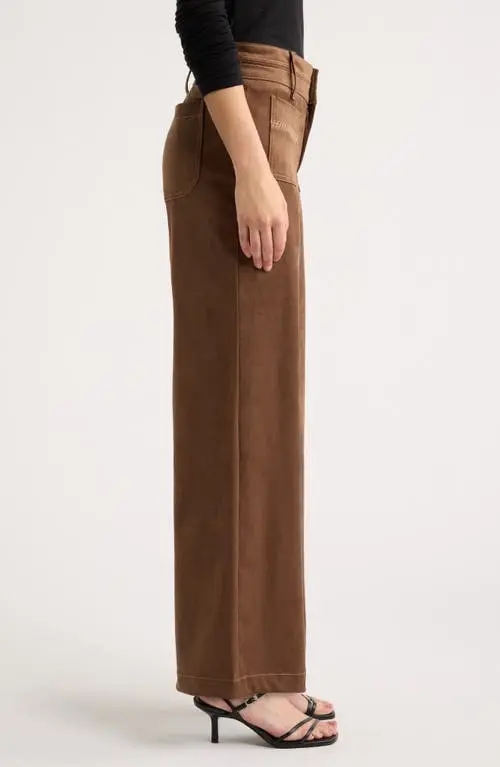 CITY BLUES Wide Leg Faux Suede Pants