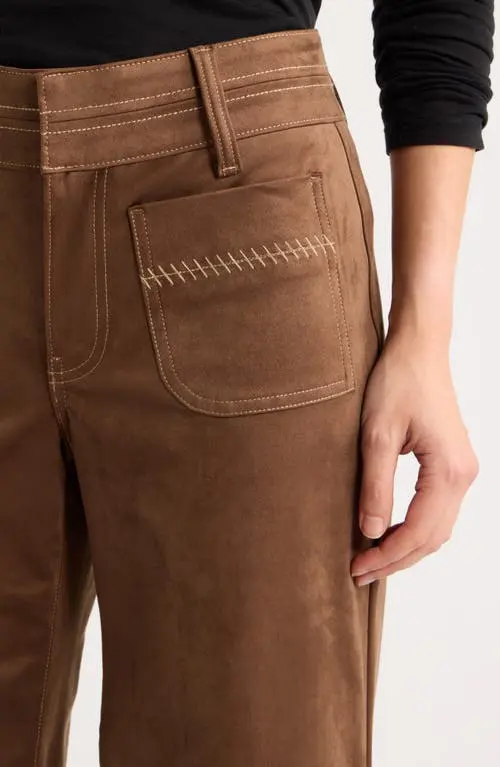 CITY BLUES Wide Leg Faux Suede Pants