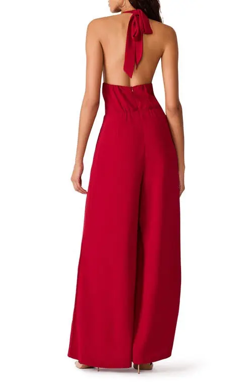 Steve Madden Aiyana Wide Leg Halter Jumpsuit