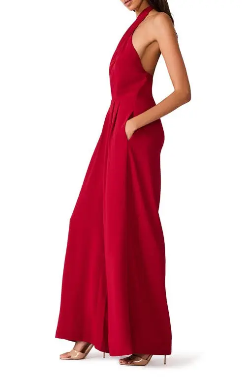 Steve Madden Aiyana Wide Leg Halter Jumpsuit