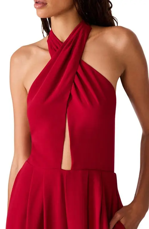 Steve Madden Aiyana Wide Leg Halter Jumpsuit
