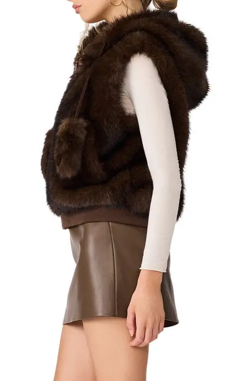 Steve Madden Sophee Faux Fur Hooded Vest