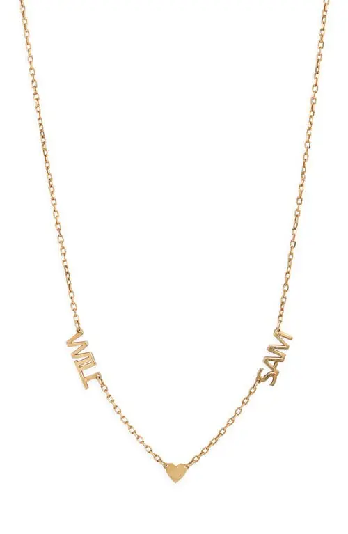 THE SIS KISS Custom My Mantra Heart Connect Necklace - Gold/silver