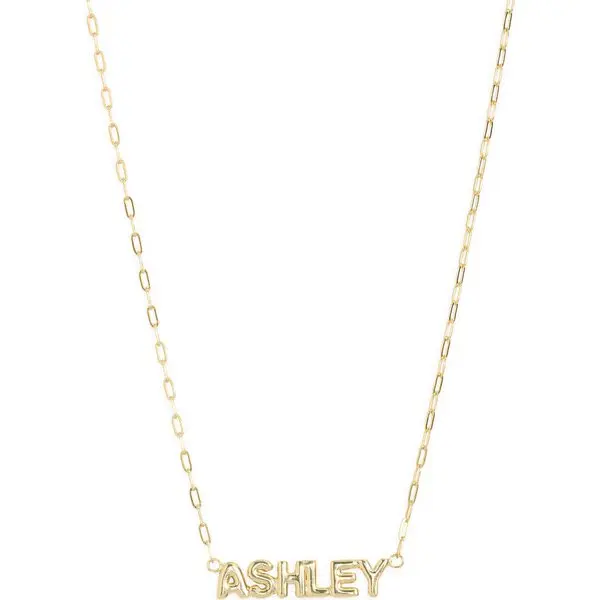 THE SIS KISS Custom Paperclip Chain Bubble Letter Nameplate Necklace