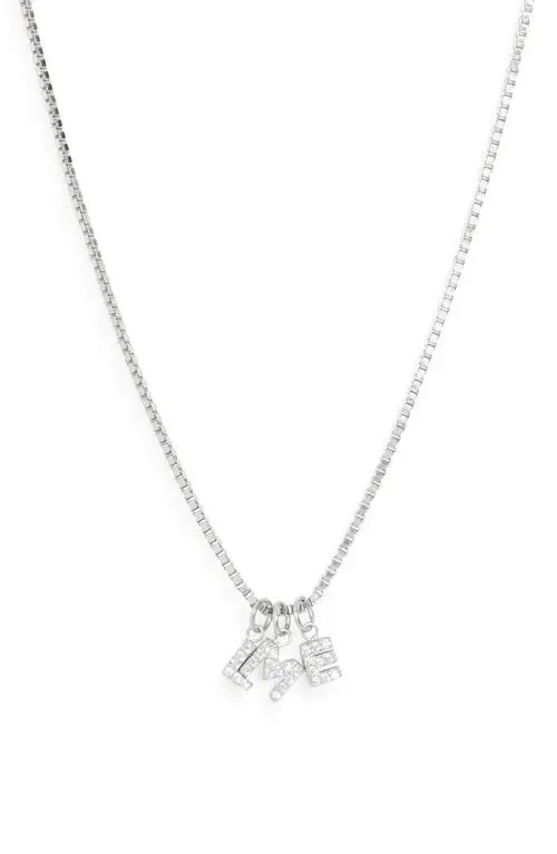 THE SIS KISS Custom Mini Initial Charm Necklace - Silver