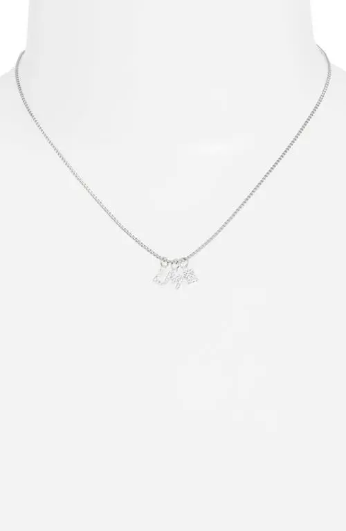THE SIS KISS Custom Mini Initial Charm Necklace - Silver