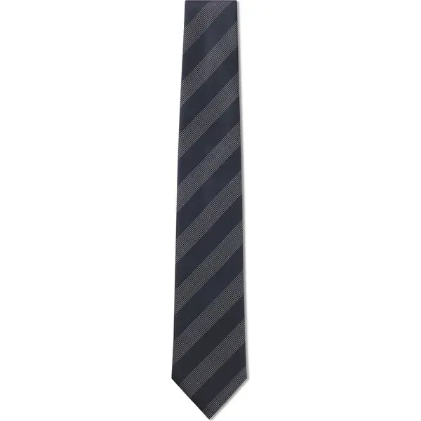 BOSS Striped Silk Tie - Dark Blue