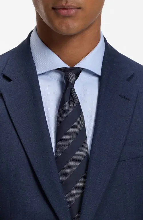 BOSS Striped Silk Tie - Dark Blue