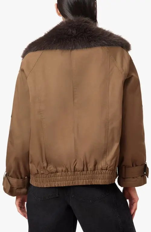 Habitual Faux Fur Collar Trench Jacket