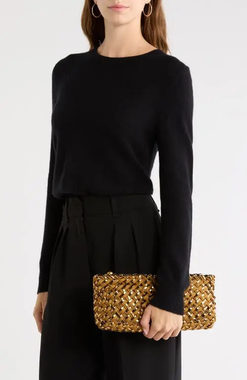NAGHEDI Gala Double Weave Metallic Clutch