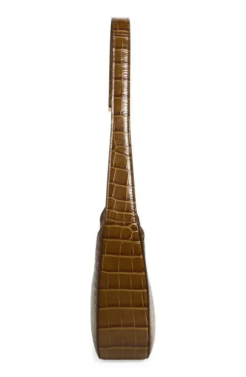 TOM FORD Small Arc Croc Embossed Leather Shoulder Bag - Cinnamon
