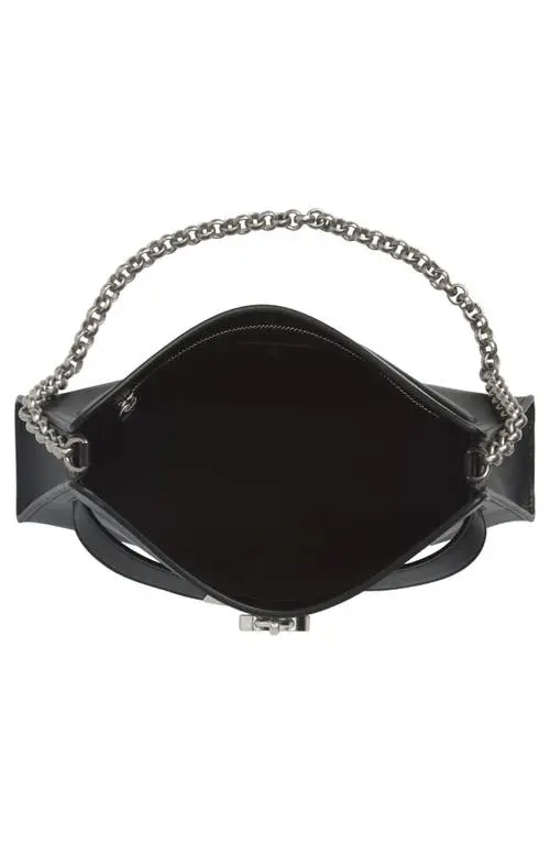 Alexander McQueen Mini Locke Leather Shoulder Bag - Black/silver
