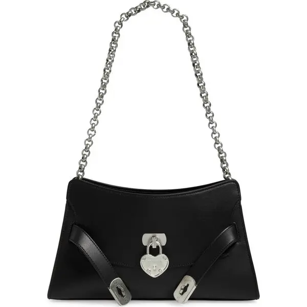 Alexander McQueen Mini Locke Leather Shoulder Bag - Black/silver