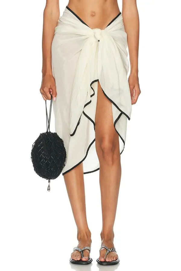 Donni. The Silk Cotton Sheer Pareo In Cream