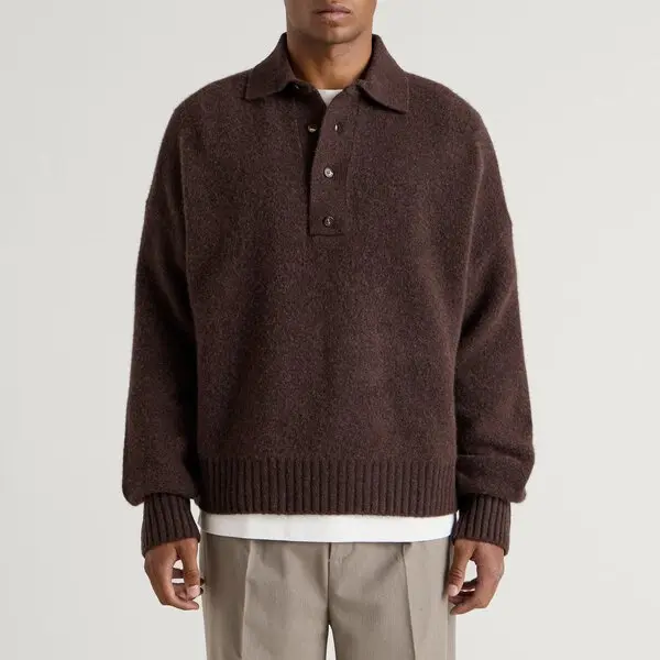 DANIEL SIMMONS Long Sleeve Knit Polo