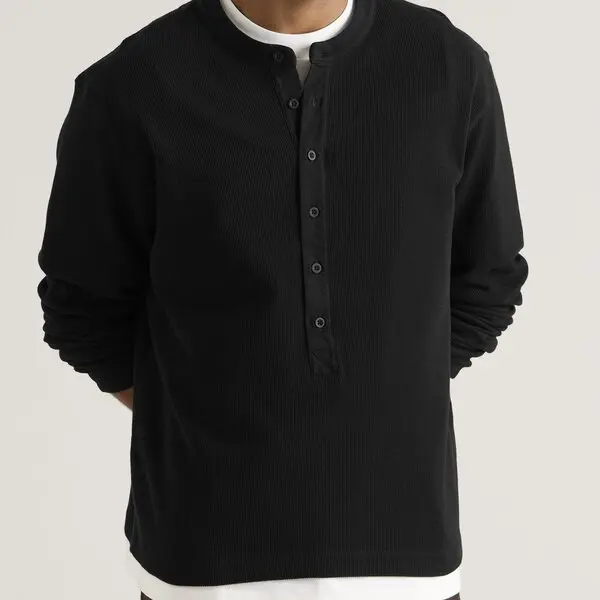 DANIEL SIMMONS Long Button Henley