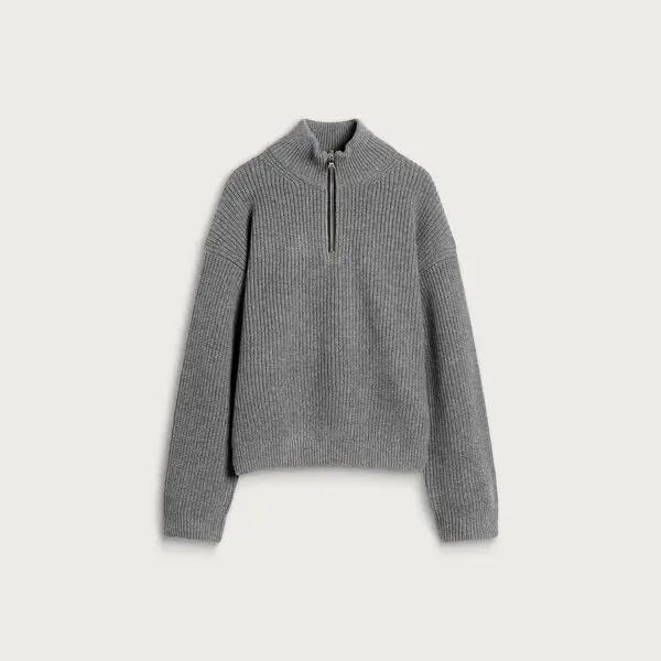 DANIEL SIMMONS Merino Knit Q-zip Jumper